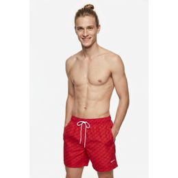Reebok Herren Badeshorts "Sergio", rot, Gr. M, Microfaser, Obermaterial: 100% Polyester, Badehosen, mit seitlichen Taschen