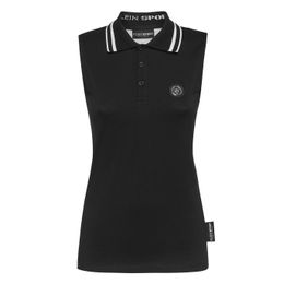 Plein Sport Damen T-Shirt "Rundhals-T-Shirt", schwarz, Gr. S, Obermaterial: 100% Baumwolle, Shirts