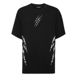 Plein Sport Herren T-Shirt "Rundhals-T-Shirt", schwarz, Gr. S, Obermaterial: 100% Baumwolle, Shirts