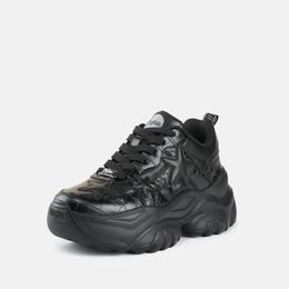 Buffalo Damen Plateausneaker "BLISS STAR", Gr. 38, schwarz, Lederimitat, Schuhe, Chunky-Sneaker mit Stern-Applikation seitlich