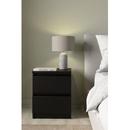 Nachttisch Home Affaire, B:40,4cm H:49,5cm T:50cm, schwarz, Schlafzimmer, Tische, "Naia, 2 Schubladen, Aufbewahrung f&uuml;r das Schlafzimmer, grifflose