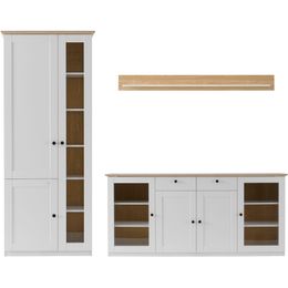 Wohnwand OTTO HOME, wei&szlig;, Holzwerkstoff, Wohnzimmer, Kastenm&ouml;bel-Sets, "Brest, Anbauwand im Landhausstil, Komplettset, Wohnzimmer-Set", enth&auml;lt
