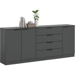 Sideboard Home Affaire, B:185cm H:80cm T:35cm, grau, Wohnzimmer, Sideboards, "SKARDE, Breite 185 cm, 4 Schubk&auml;sten, 3 T&uuml;ren, viel Stauraum", Kommode,