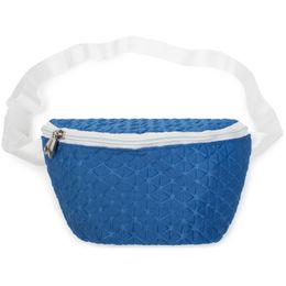 styleBREAKER Damen Bauchtasche "Bauchtasche geometrische Pr&auml;gung, G&uuml;rteltasche", blau, Obermaterial: 100% Polyester PES., Taschen