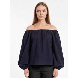 ITS MAY Damen Hemdbluse "ITS MAY Shirt Lia", blau, Gr. L, Obermaterial: 100% Baumwolle, Blusen