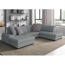 Sit & More Wohnlandschaft SIT & MORE, B:329cm T:224cm, blau, Luxus-Microfaser ALTARA NUBUCK (100% Polyester);Soft clean (98% Polyester, 2% Polyamid);Struktur