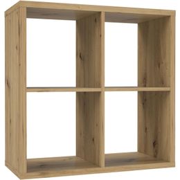 Standregal FORTE, B:72,7cm H:72,8cm T:32,9cm, braun, Holzwerkstoff, Wohnzimmer, Regale, "Mauro", Fachgr&ouml;&szlig;e 33x33cm, 4 F&auml;cher