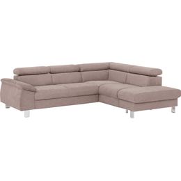 Ecksofa COTTA, B:249cm H:72cm T:100cm, beige, Microfaser PRIMABELLE (100% Polyester);Kunstleder SOFTLUX;Feinstruktur (100% Polyester);Kunstleder
