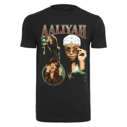 Merchcode Herren T-Shirt "Merchcode Herren Aaliyah Retro Tee", schwarz, Gr. M, unifarben, 100% Baumwolle, Shirts