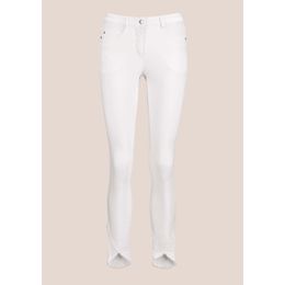Madeleine Mode MADELEINE Damen Regular-fit-Jeans "Jeans Verk&uuml;rzte 5-Pocket-Hose mit Fransen", wei&szlig;, Modern, Gr. 17, Obermaterial: 71% Baumwolle CO. 20% Lyocell CLY.