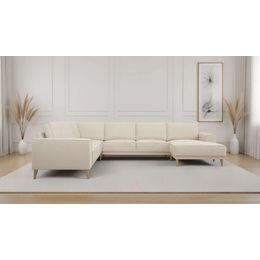 Wohnlandschaft OTTO HOME, B:342cm H:85cm T:260cm, beige, 100% Polyester, Sofas, "Oland Skandi, weicher Chenille-Stoff", U-Form, 342 cm,