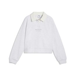 Puma Kinder Sweatshirt "Puma Class Relaxed Cropped Fleece Sweatshirt M&auml;dchen", wei&szlig;, Gr. 128, Obermaterial: 68% Baumwolle, 32% Polyester. &Auml;rmelbund: