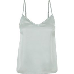 Urban Classics Damen Muskelshirt "Urban Classics Damen Ladies Viscose Satin Slip Top", gr&uuml;n, Gr. S, unifarben, 100% Viskose, Shirts