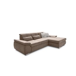 Ecksofa DIE PLANBAR, B:289cm H:85cm T:195cm, braun, 100% Polyester, Wohnzimmer, Sofas, "MP-IN16037 L-Form, Breite 289 cm, mit Kaltschaum-Polsterung",