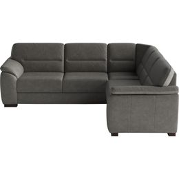 Sit & More Ecksofa SIT & MORE, B:255cm H:88cm T:225cm, grau, 100% Polyester, Wohnzimmer, Sofas, "Montego L-Form, B: 256 cm, gro&szlig;e Stoffauswahl, Komfort Sitzh&ouml;he
