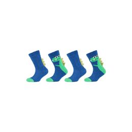 Camano M&auml;dchen Socken "4er Pack", Gr. 27, blau, 98% Polyester, 2% Elasthan, gemustert, Socken