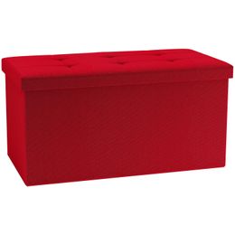 Sitztruhe Vcm, B:76cm T:38cm, rot, Obermaterial: 100% Textilmaterial TEXMAT., Garten, Sitzb&auml;nke, "Stoff Sitztruhe Sitzbank Aufbewahrungsbox Boxas"
