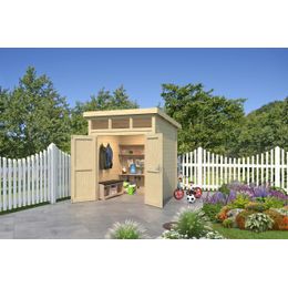 Gartenhaus Lasita Maja, beige, Massivholz, Gartenh&auml;user, "Kibo 1", Blockbohlenhaus 28mm