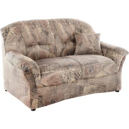 2-Sitzer DOMO collection, B:153cm H:91cm T:92cm, braun, Luxus-Microfaser (100% Polyester), mit Muster;Struktur (100% Polyester), Sofas, "Bahia