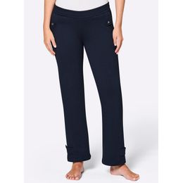 feel good Damen Dehnbund-Hose, Gr. 52, blau, 100% Baumwolle, unifarben, Hosen