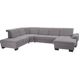 Wohnlandschaft OTTO HOME, B:360cm H:84cm T:253cm, grau, Struktur fein (100% Polyester);Luxus-Microfaser weich (90% Polyester, 10% Polyamid), Sofas,