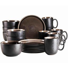 M&auml;ser M&auml;ser Fr&uuml;hst&uuml;cksservice, Schwarz, Greige, Keramik, 18-teilig, Essen & Trinken, Geschirr, Geschirr-Sets, Kaffeeservice