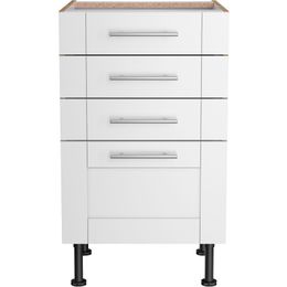 Unterschrank Optifit, B:50cm H:87cm T:58,4cm, braun, K&uuml;che, Schr&auml;nke, "Ahus", Breite 50 cm