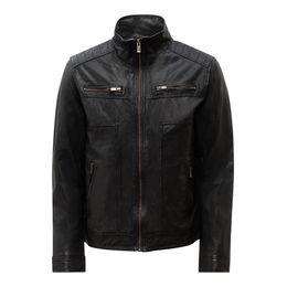 RICANO Herren Bikerjacke "Lederjacke Albert", schwarz, Gr. XXL, Obermaterial: 100% Lammnappaleder LANA. Futter: 100% Baumwolle CO., Jacken,