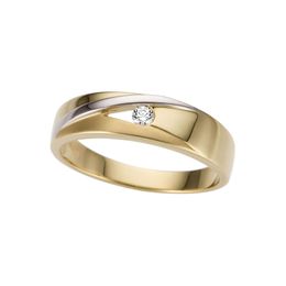 Firetti Herren Goldring "Schmuck Geschenk Gold 333 Herrenring Goldring", 19, Gelbgold 333, 6,1mm, wei&szlig;, Gelbgold 333, Fingerringe, mit Zirkonia