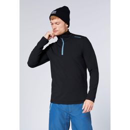 Chiemsee Herren Strickfleece-Pulloverschwarz beauty, Gr. XXL, Obermaterial: 78% Polyester, 22% Elasthan, Pullover, mit sportlichem Logodruck,