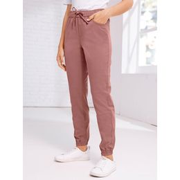 Damen Schlupfhoserosenholz, Gr. 48, unifarben, 98% Baumwolle, 2% Elasthan, Hosen