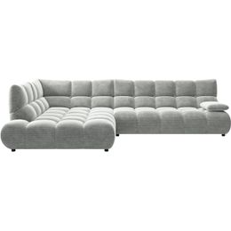 Ecksofa Home Affaire, B:324cm H:85cm T:211cm, grau, 100% Polyester, Wohnzimmer, Sofas, "Cozy Bubble, mit klappbarer Armlehne, Breite 324 cm", mit