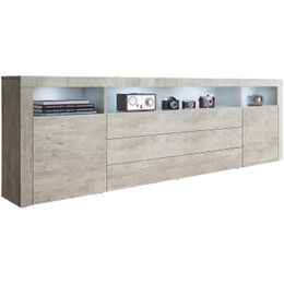 borchardt M&ouml;bel Sideboard BORCHARDT M&Ouml;BEL, B:200cm H:72cm T:35cm, grau, Holzwerkstoff, Wohnzimmer, Sideboards, "Santa F&eacute;, Kommode 200 cm breit", Breite 200 cm