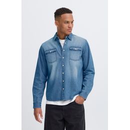 Blend Herren Langarmhemd "BHDARGO Shirt PP NOOS"denim middle blau, Gr. S, Web, Obermaterial: 100% Baumwolle, Hemden, Regular Fit, aus Baumwolle, mit