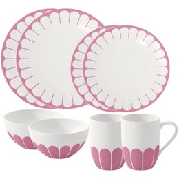 Villeroy & Boch VILLEROY & BOCH Geschirr-Set "Starter-Set Fleur Couleur 8er Set", 8, pink, Geschirr-Sets, Sp&uuml;lmaschinenfest, Mikrowellensicher