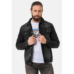 Cipo & Baxx CIPO & BAXX Herren Jeansjacke "Cipo & Baxx Jacke CJ289", schwarz, Gr. S, uni, Obermaterial: 100% Baumwolle CO. Futter: 100% Baumwolle CO. 100%
