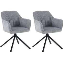 Esszimmerstuhl OTTO HOME, B:58,5cm H:82,5cm T:60,5cm, grau, Metall, Polyester, St&uuml;hle, "Turin", moderner Stuhl, 360 Grad drehbar, mit hochwertigem