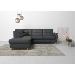 Ecksofa Home Affaire, B:236cm H:89cm T:212cm, schwarz, Luxus-Microfaser (100% Polyester);Struktur (100% Polyester);Luxus-Microfaser in Lederoptik