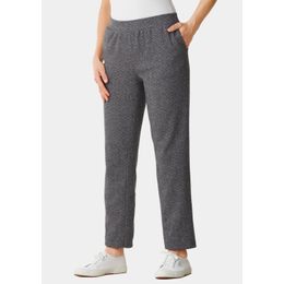 GOLDNER Damen 2-in-1-Hose "Kurzgr&ouml;&szlig;e Flauschige 7/8-Hose, Fischgratmuster", grau, Gr. 27, Obermaterial: 50% Baumwolle CO. 50% Polyester PES., Hosen,