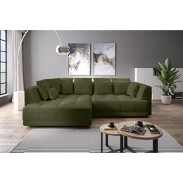 Ecksofa WERK2, B:207cm H:72cm T:286cmgr&uuml;n, 100% Polyester, Wohnzimmer, Sofas, "Tiga 207 x 286 cm modern und bequem", Struktur weich, L-Form,
