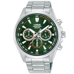 Lorus Herren Chronograph "Sports Chronograph", gr&uuml;n, Armbanduhren, Quarzuhr, Armbanduhr, Herrenuhr, Edelstahlarmband, analog, Tag