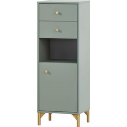 Midischrank Welltime, B:40,3cm H:114,4cm T:33cm, gr&uuml;n, FSC-zertifizierter Holzwerkstoff, Badezimmer, Schr&auml;nke, "Ando, Midischrank, Made in Germany,