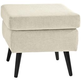 Hocker OTTO HOME, B:58cm H:49cm T:58cm, beige, Samtcord (92% Polyester 8% Polyamid);Struktur (100% Polyester);Struktur Hahnentritt (100%