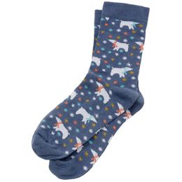 w&auml;schepur W&Auml;SCHEPUR Damen Socken, Gr. 1, blau, 80% Baumwolle, 18% Polyamid, 2% Elasthan, Socken