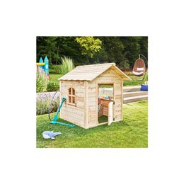 Home Deluxe Spielhaus DER GROSSE PALAST - 106 x 111 cm Natur ohne Bank