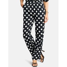 Damen Chinohose "Libert&eacute; Essentiel Trouser DOT", schwarz-wei&szlig;, Gr. S, LIBERT&Eacute; ESSENTIEL, Obermaterial: 100% Viskose, Hosen