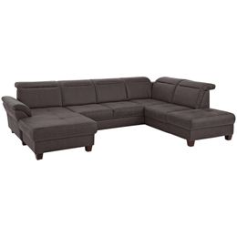 Wohnlandschaft OTTO HOME, B:342cm H:104cm T:235cm, grau, Struktur (100% Polyester);Luxus-Microfaser Lederoptik (100% Polyester);Luxus-Microfaser
