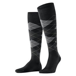 Burlington Herren Kniestr&uuml;mpfe "Manchester", Gr. 40, schwarz, Baumwollmischung, Argyle-Muster, Socken, Einheitsgr&ouml;&szlig;e 40-46, Argyle-Muster,