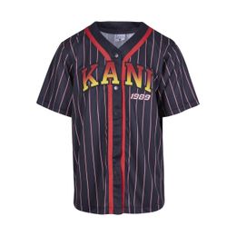 Karl Kani Herren T-Shirt "Karl Kani Herren KM233-003-1 KK Serif Pinstripe Baseball Shirt", bunt, Gr. S, gestreift, 100% Polyester, Shirts