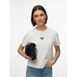 V&eacute;ro Moda VERO MODA Damen Kurzarmshirt "VMSARA METTE SS TOP BOX JRS GA NOOS", wei&szlig;, Gr. XS, bedruckt, Jersey, Obermaterial: 100% Baumwolle, Shirts, Baumwolle,